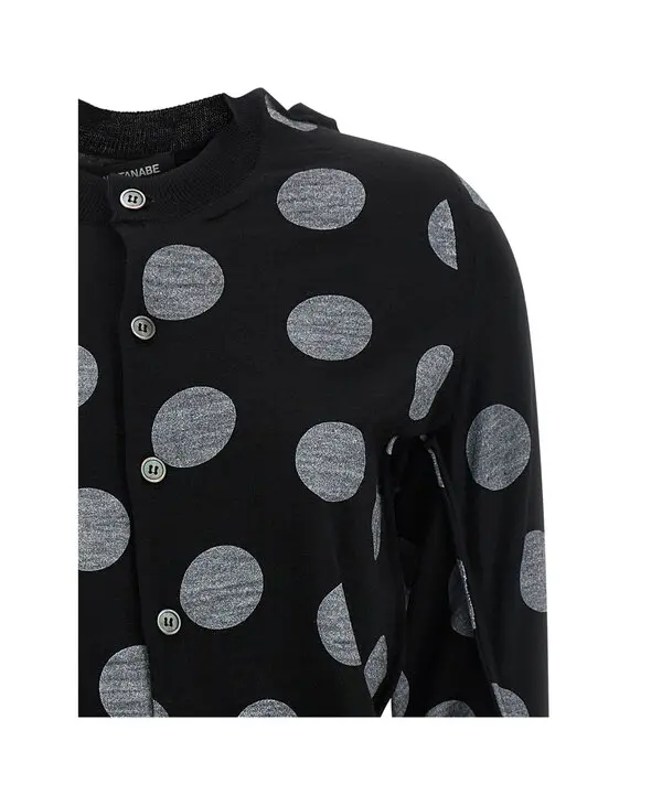 Junya Watanabe Asymmetric Polka-dot Cardigan