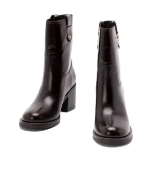 TWINSET Block-heel Leather Boots - Black