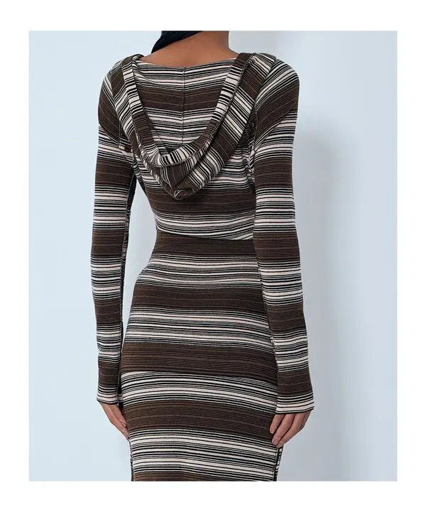 KNWLS Striped Hooded Sweater Dress