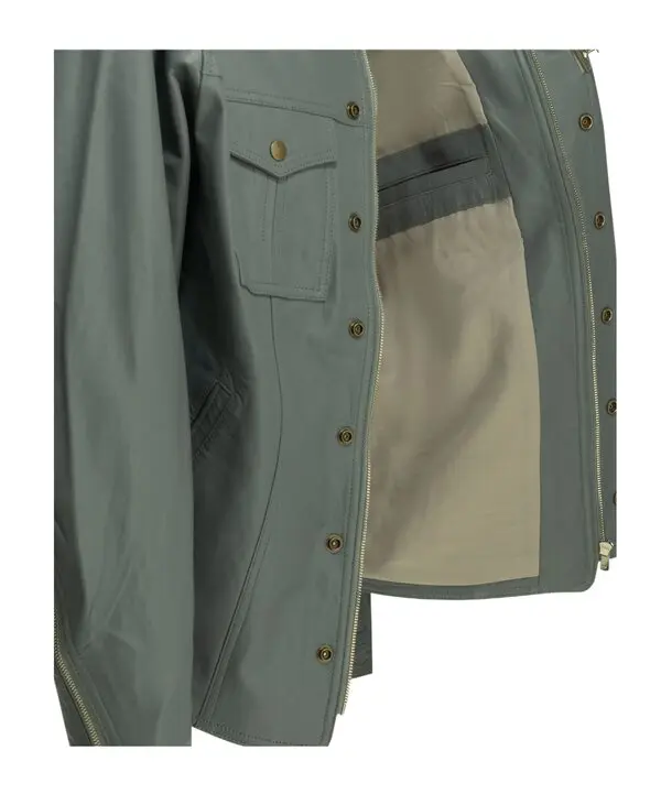 Needles Leather Jacket With Zippered Cuffs