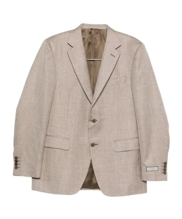 Canali Textured Blazer - Nude