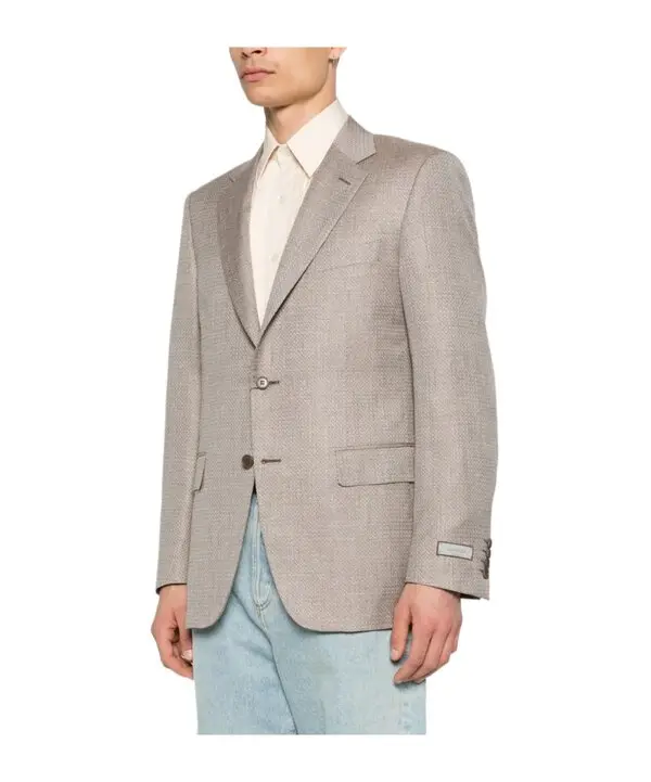 Canali Textured Blazer - Nude