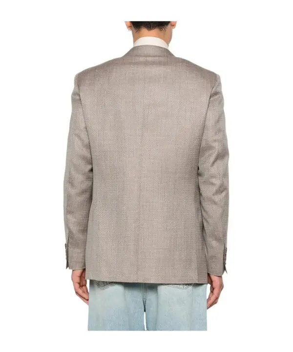 Canali Textured Blazer - Nude