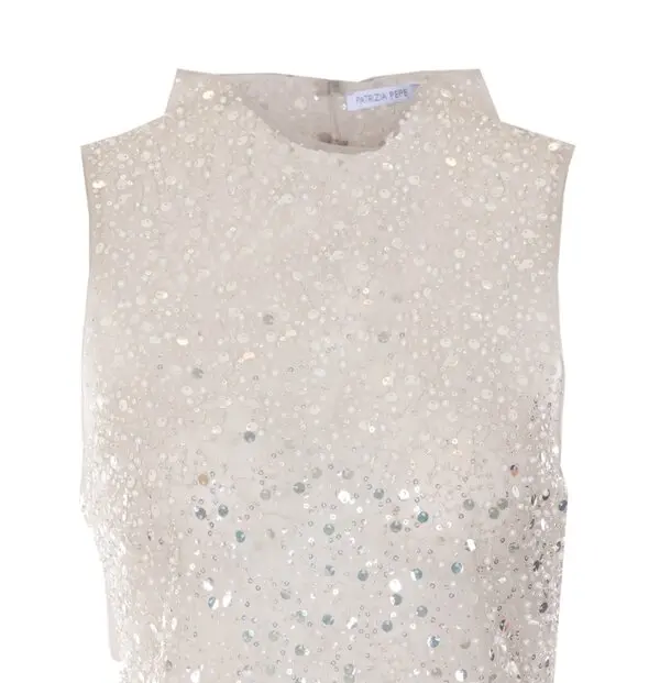 Patrizia Pepe Embellished Sleeveless Top - White
