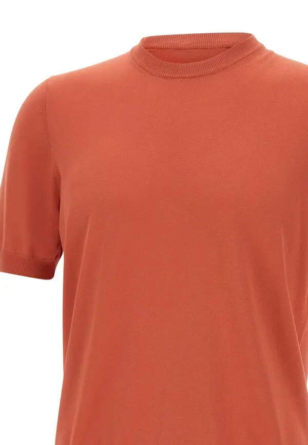 GRAN SASSO Short Sleeve Crewneck Knitted Top