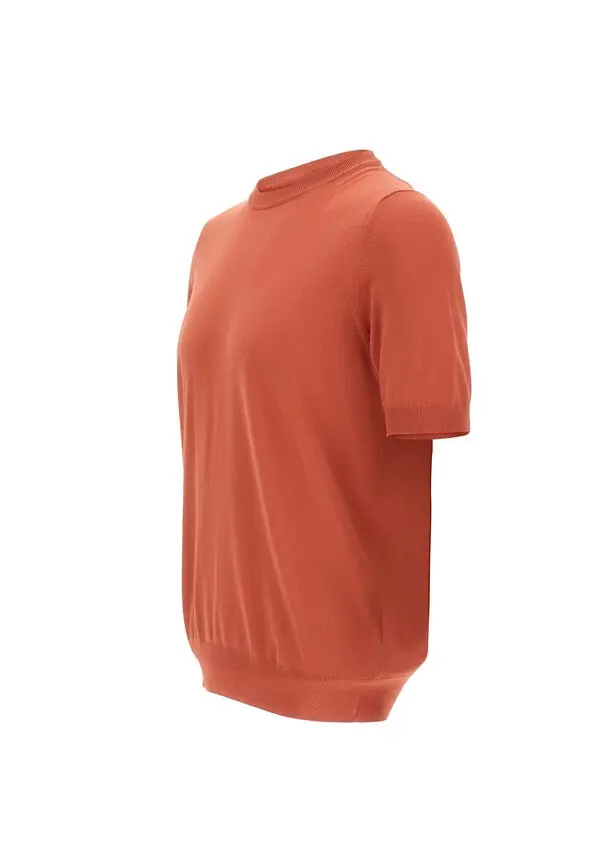 GRAN SASSO Short Sleeve Crewneck Knitted Top