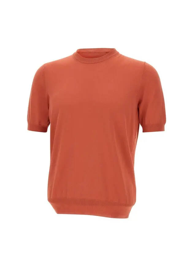 GRAN SASSO Short Sleeve Crewneck Knitted Top