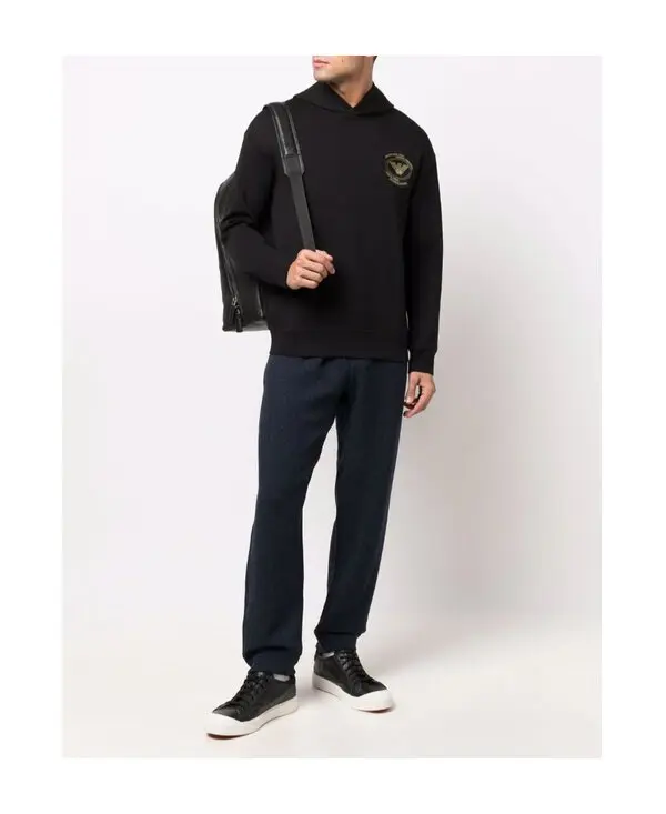 Emporio Armani Logo Patch Detail Hoodie