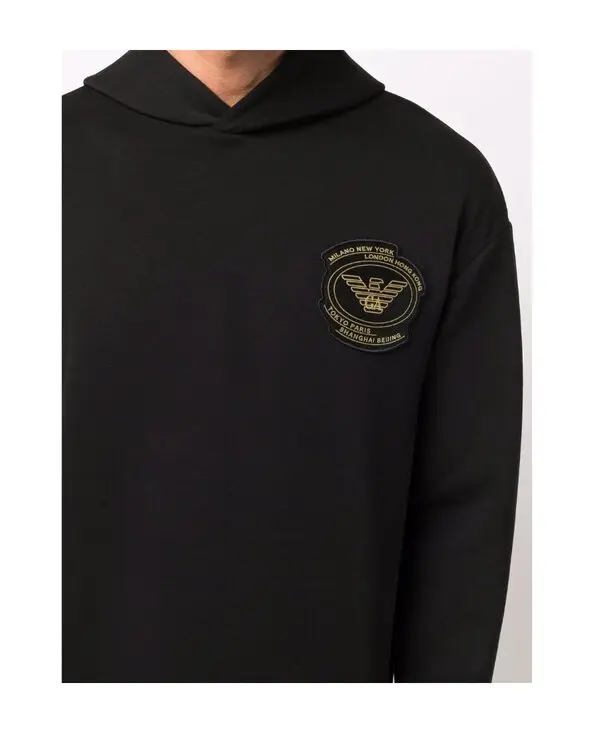 Emporio Armani Logo Patch Detail Hoodie