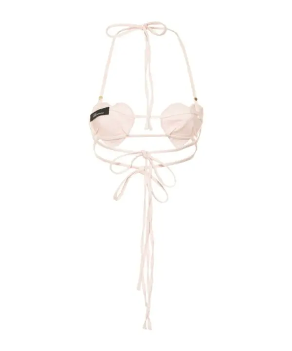 Blumarine Cotton Denim Heart Bra Top
