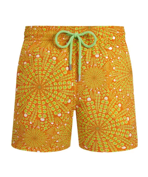 Vilebrequin Mosaic Urchin Drawstring Swim Shorts - Orange