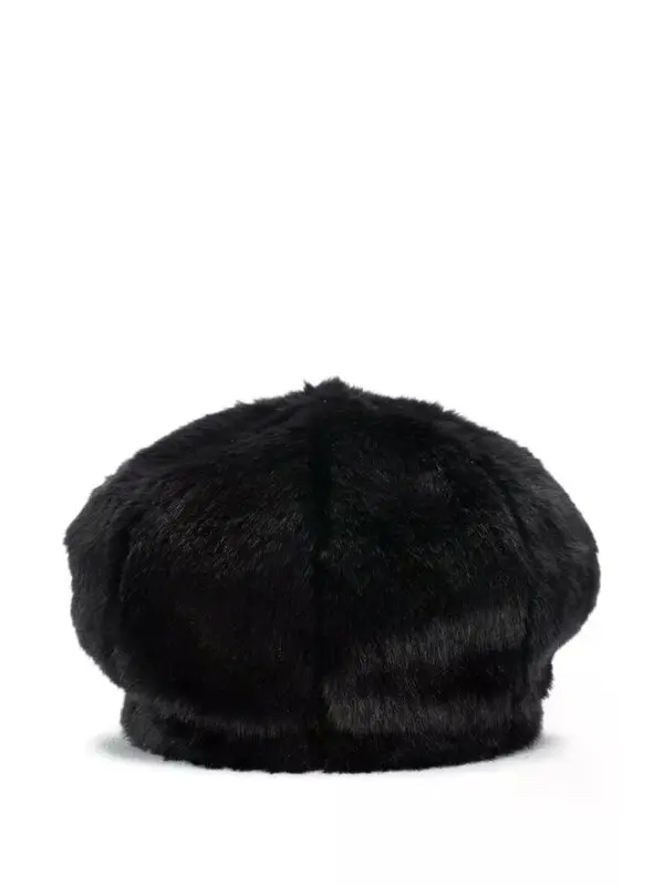 BASICKS Faux-fur Embroidered-logo Beret