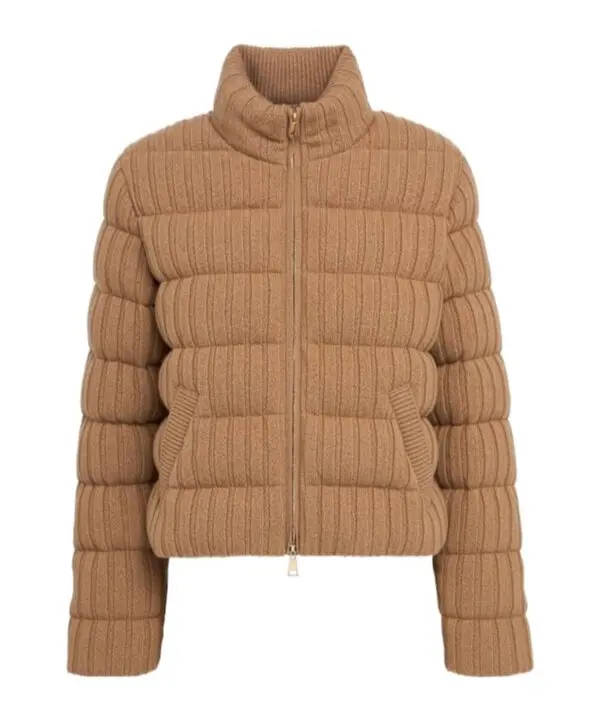 Moncler Down Cardigan Jacket - Brown