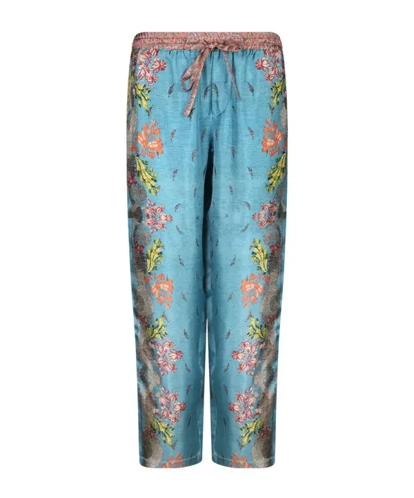 PIERRE-LOUIS MASCIA Aloe Floral Print Pants - Blue