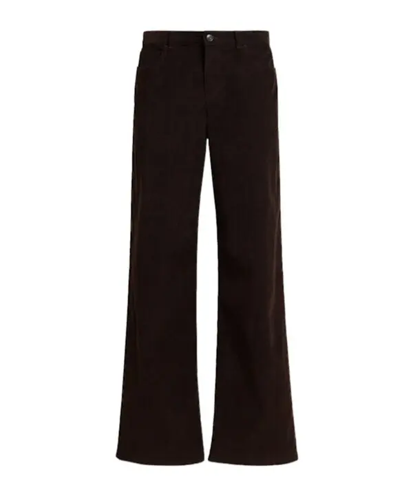 THE ROW Eglitta Wide Leg Corduroy Cotton Pants - Black