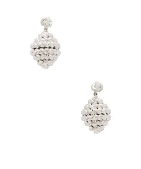TOTEME Rope Drop Earrings - White