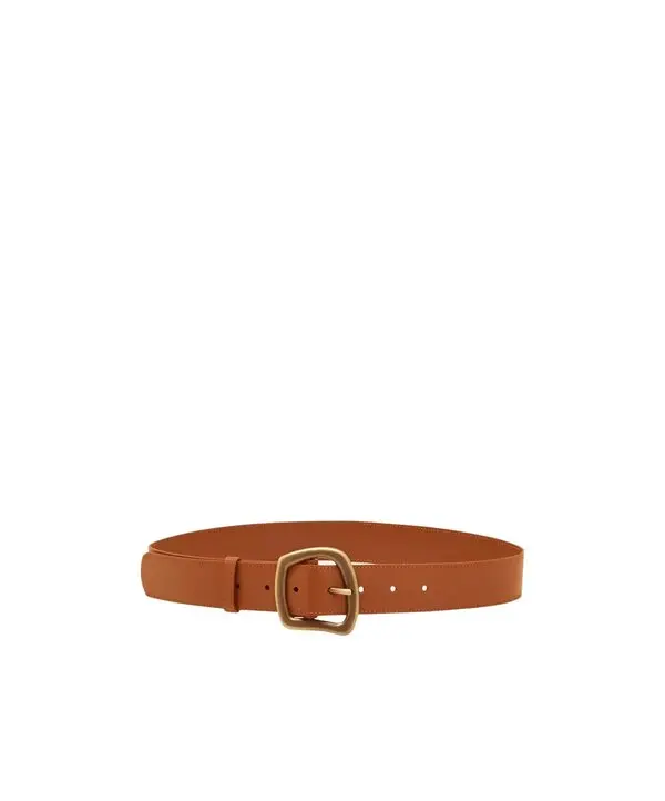 Gabriela Hearst Square Buckle Leather Belt - Brown