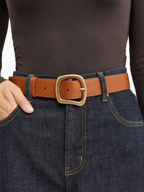 Gabriela Hearst Square Buckle Leather Belt