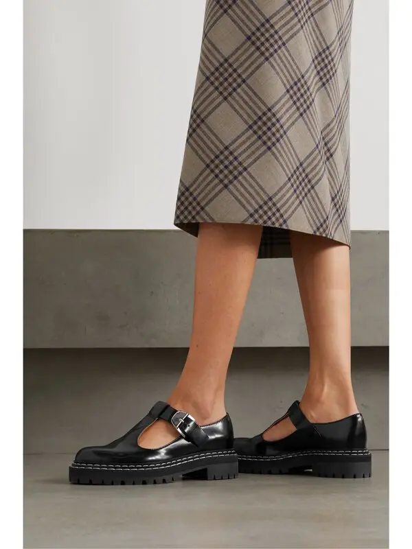 Proenza Schouler Mary Jane Loafers With Silver Buckle