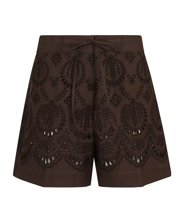 P.a.r.o.s.h Cannes Embroidered Shorts - Tan