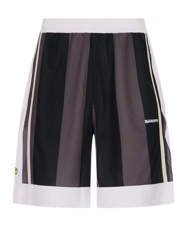 BARROW Vertical Stripe Mesh Basketball Shorts - Black
