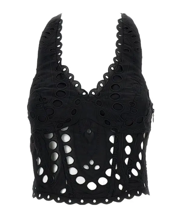 Charo Ruiz Ibiza Openwork Tie-neck Camisole Top