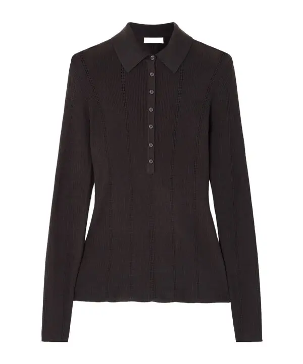 Gabriela Hearst Long-sleeve Knit Polo Shirt