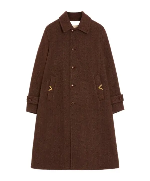 Valentino Garavani Collared Long-sleeved Coat - Red