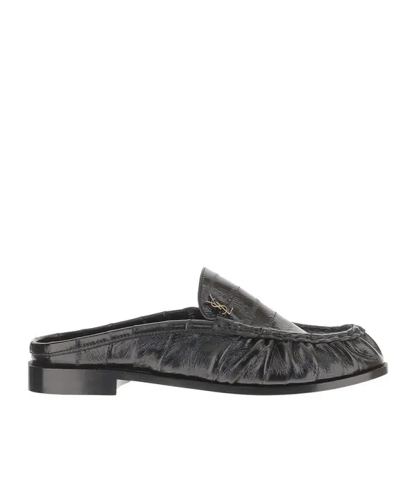Saint Laurent Logo Plaque Slip-on Flat - No