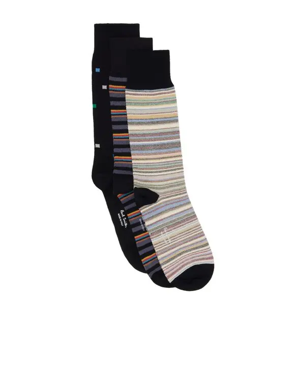 Paul Smith Three-pack Mid-calf Socks - Black