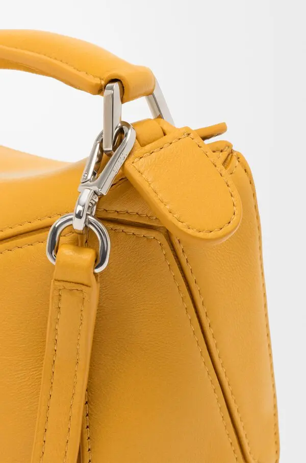 Loewe Mini Puzzle Leather Tote Bag - Mustard-colored