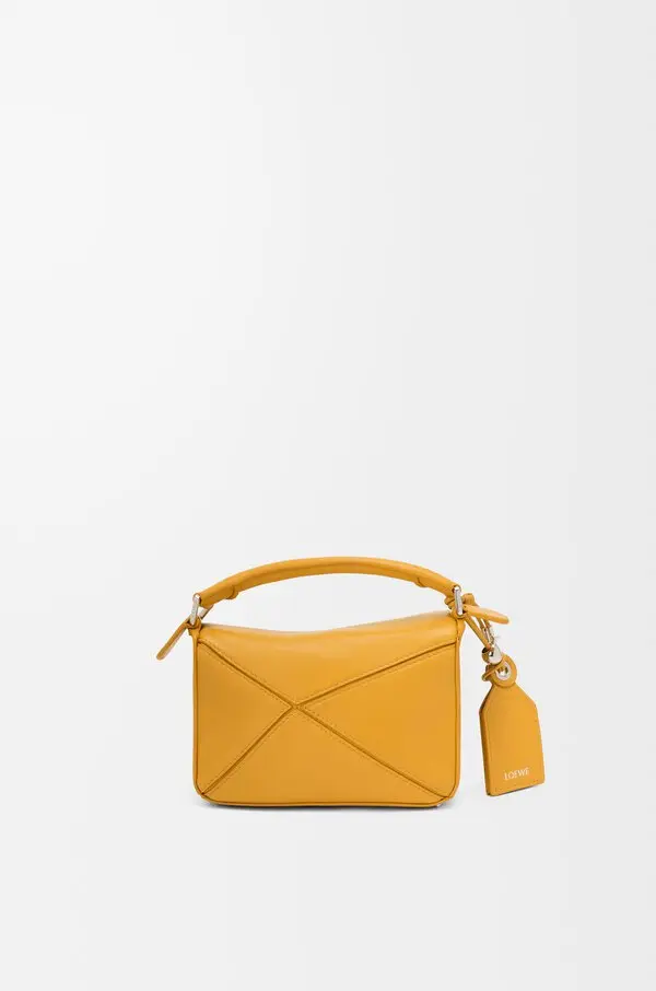 Loewe Mini Puzzle Leather Tote Bag - Yellow