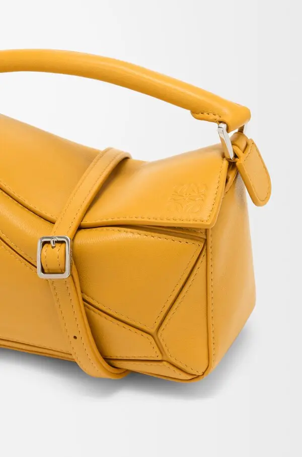 Loewe Mini Puzzle Leather Tote Bag - Yellow