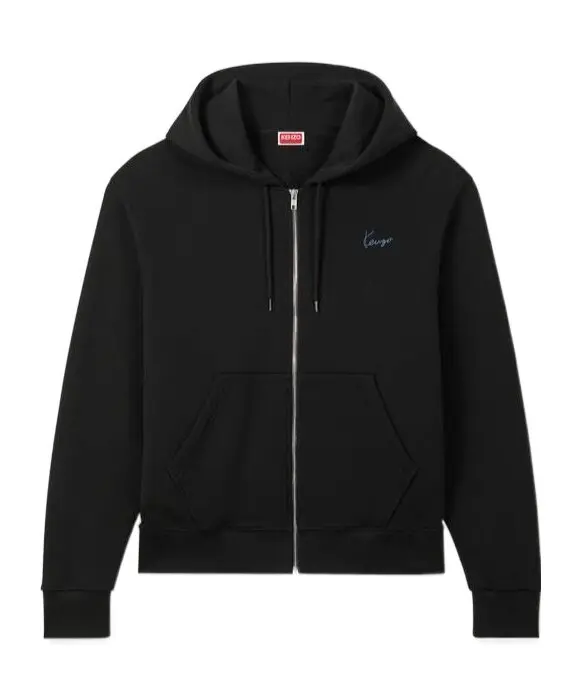 Kenzo Signature Embroidered Zip-up Hoodie