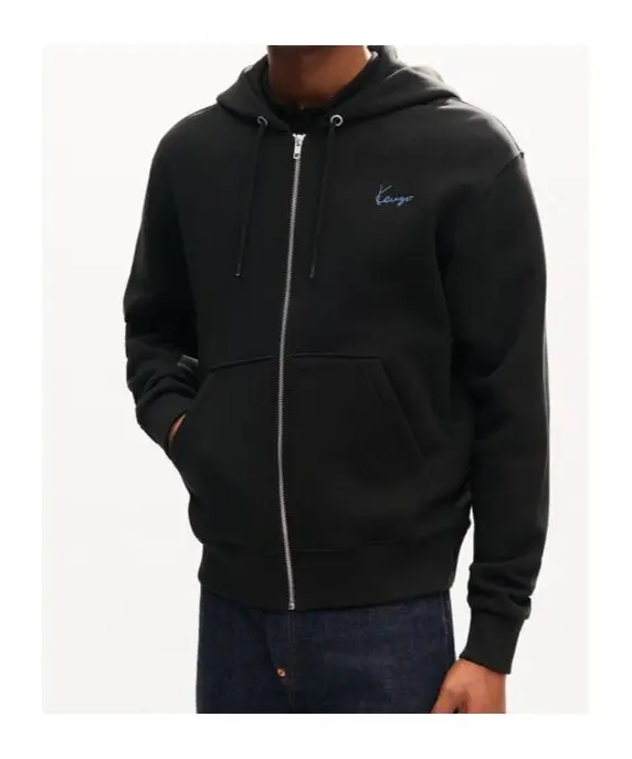 Kenzo Signature Embroidered Zip-up Hoodie