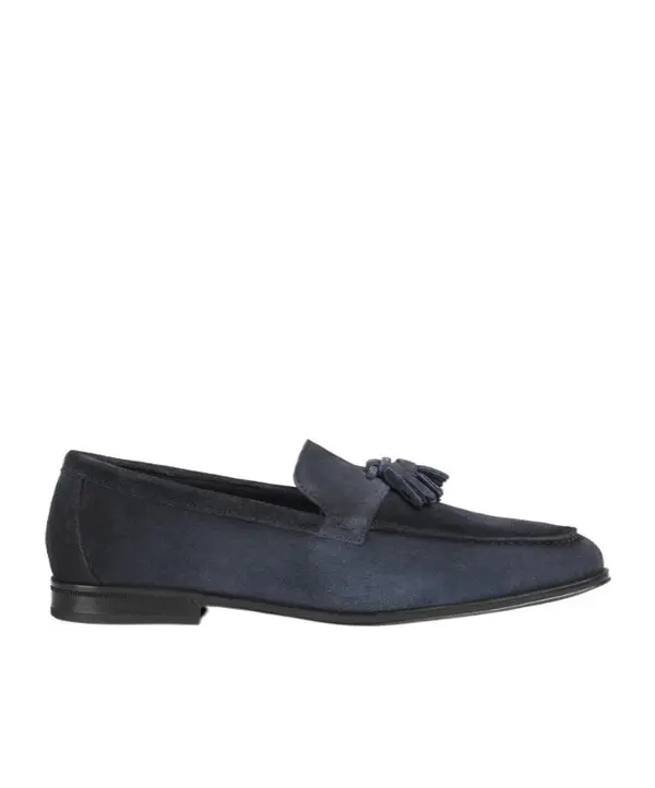 DOUCAL'S Suede Loafers With Tassels - Blue
