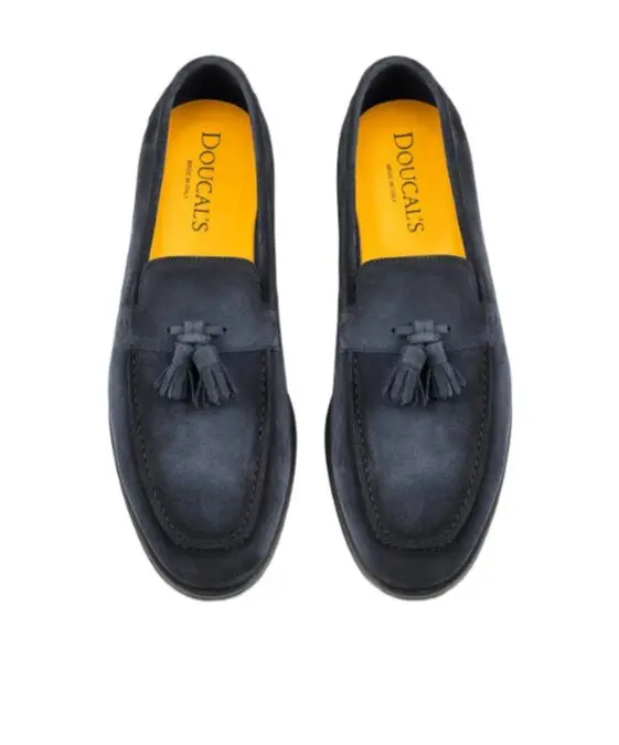 DOUCAL'S Suede Loafers With Tassels - Blue
