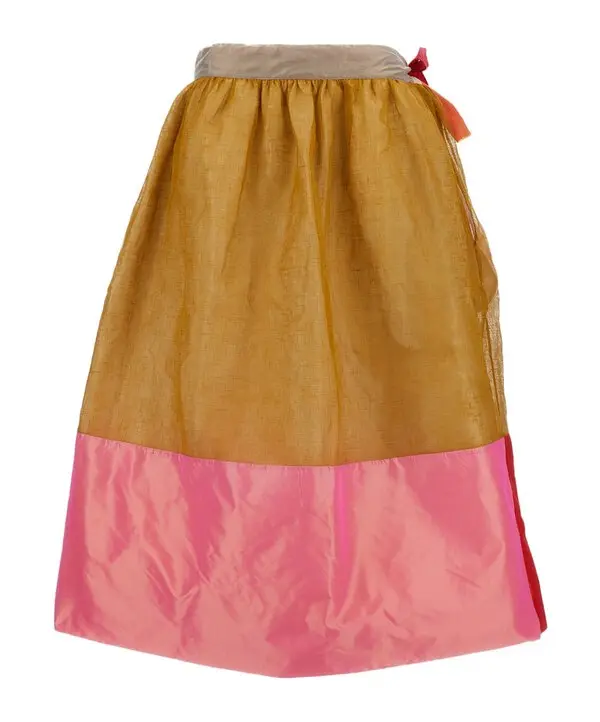 DANIELA GREGIS Patchwork Midi Skirt - Brown