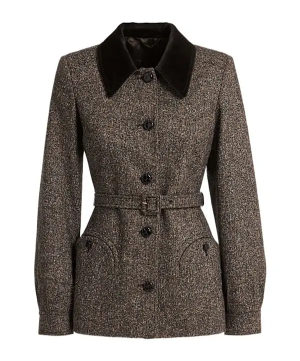 BLAZÉ MILANO Paint Belted Wool Blend Jacket - Black