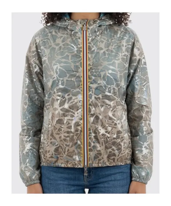 K-WAY Laurettee Super Light Reversible Hooded Jacket - Gray