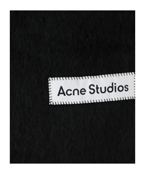 Acne Studios Embroidered Logo Scarf - Black