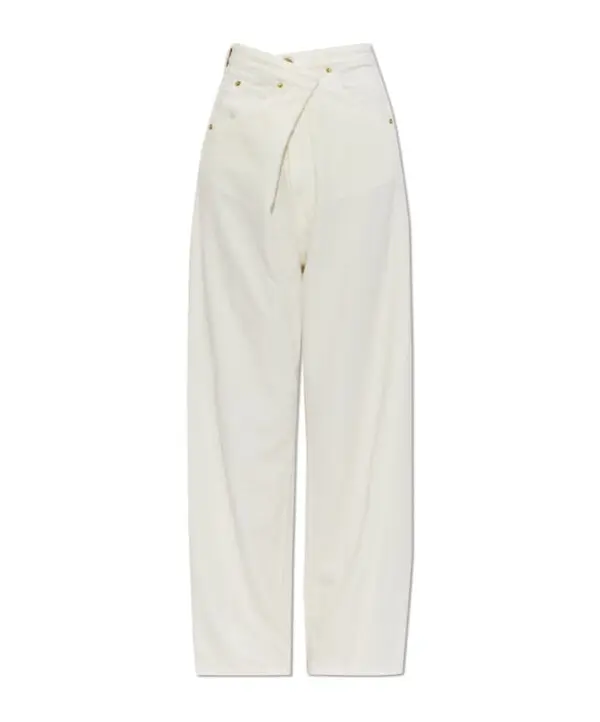 DARKPARK Wrap Front Button Detailed Jeans - White