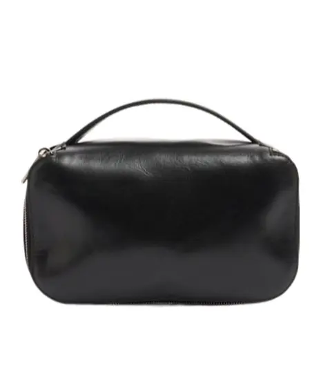 Rick Owens Medium Leather Toiletry Bag - Black