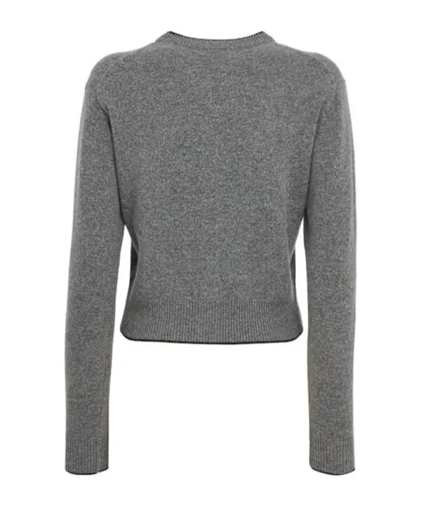 Chloé Rib Knit Cashmere Wool Cardigan - Gray