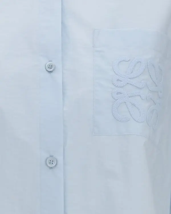 Loewe Anagram Embroidered Shirt - Light Blue