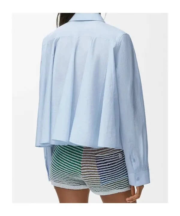 Loewe Anagram Embroidered Shirt - Light Blue