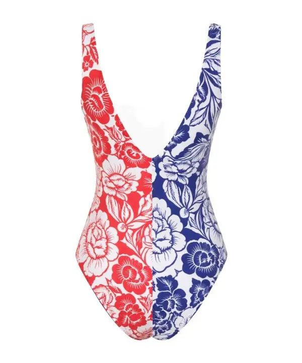 Farm Rio Cashew & Birds One-piece Swimsuit - Multicolor