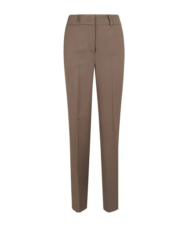 Peserico Tailored Stretch Viscose Trousers - Marrone