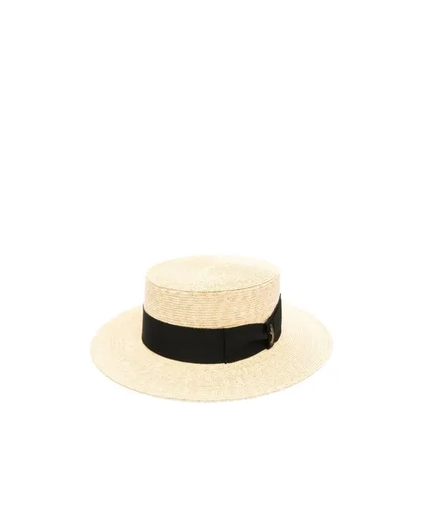 Borsalino Straw Panama Hat With Bow Detail - Nude