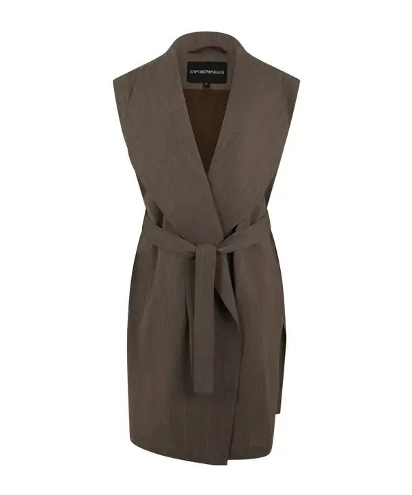Emporio Armani Sleeveless Belted Coat